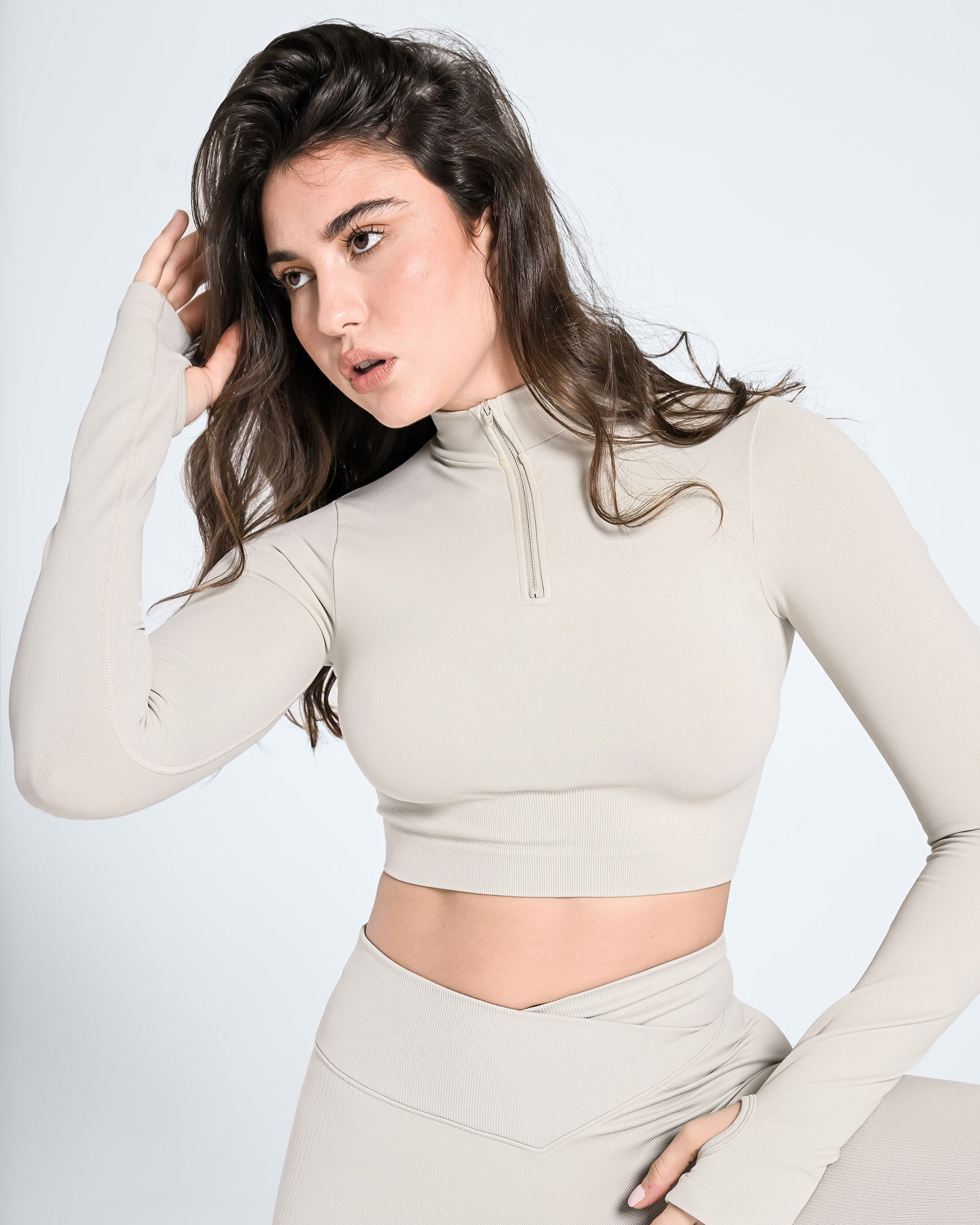 Seamless Half Zip Long Sleeve Top for Women | Cosmolle