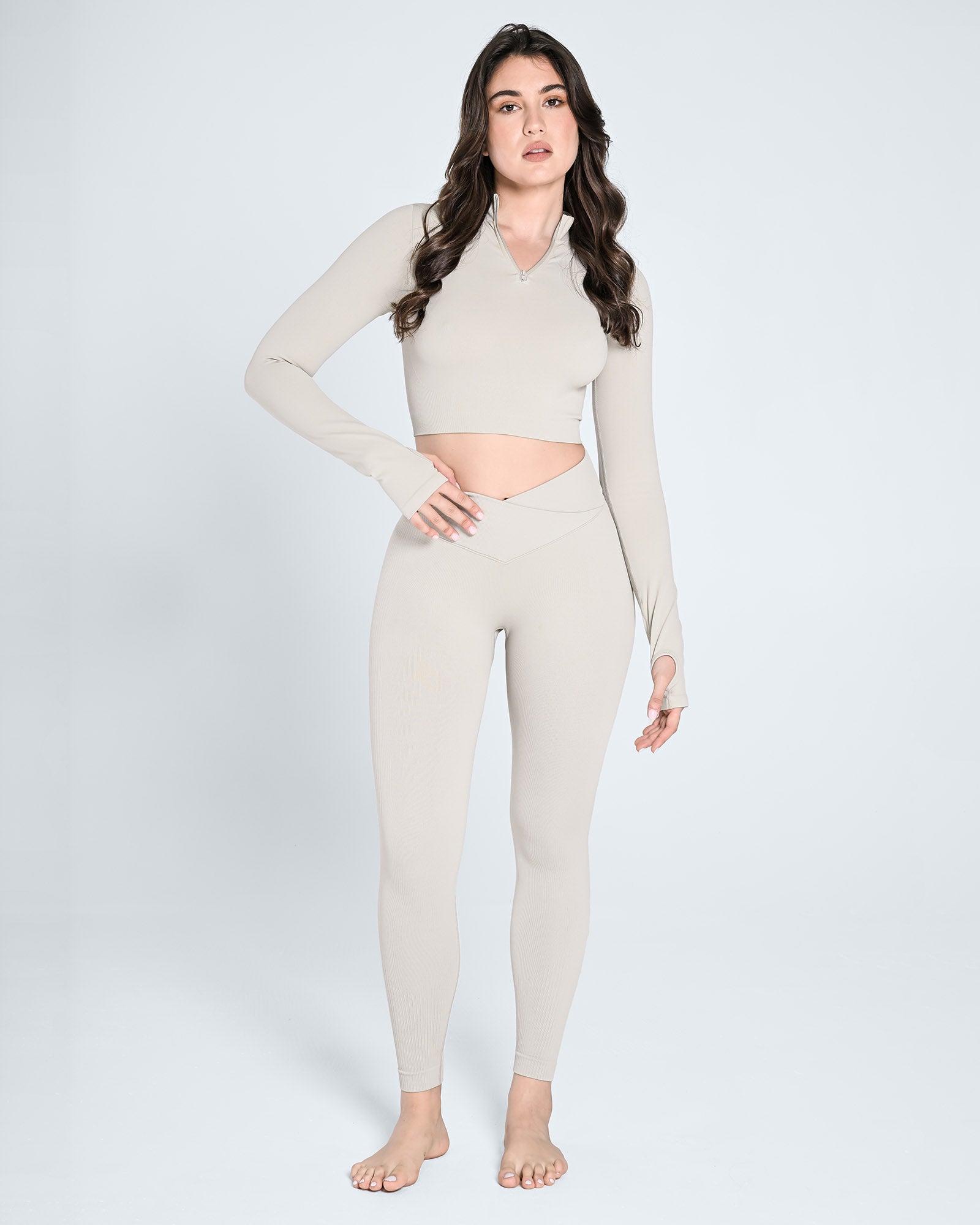 Seamless Half Zip Long Sleeve Top for Women | Cosmolle