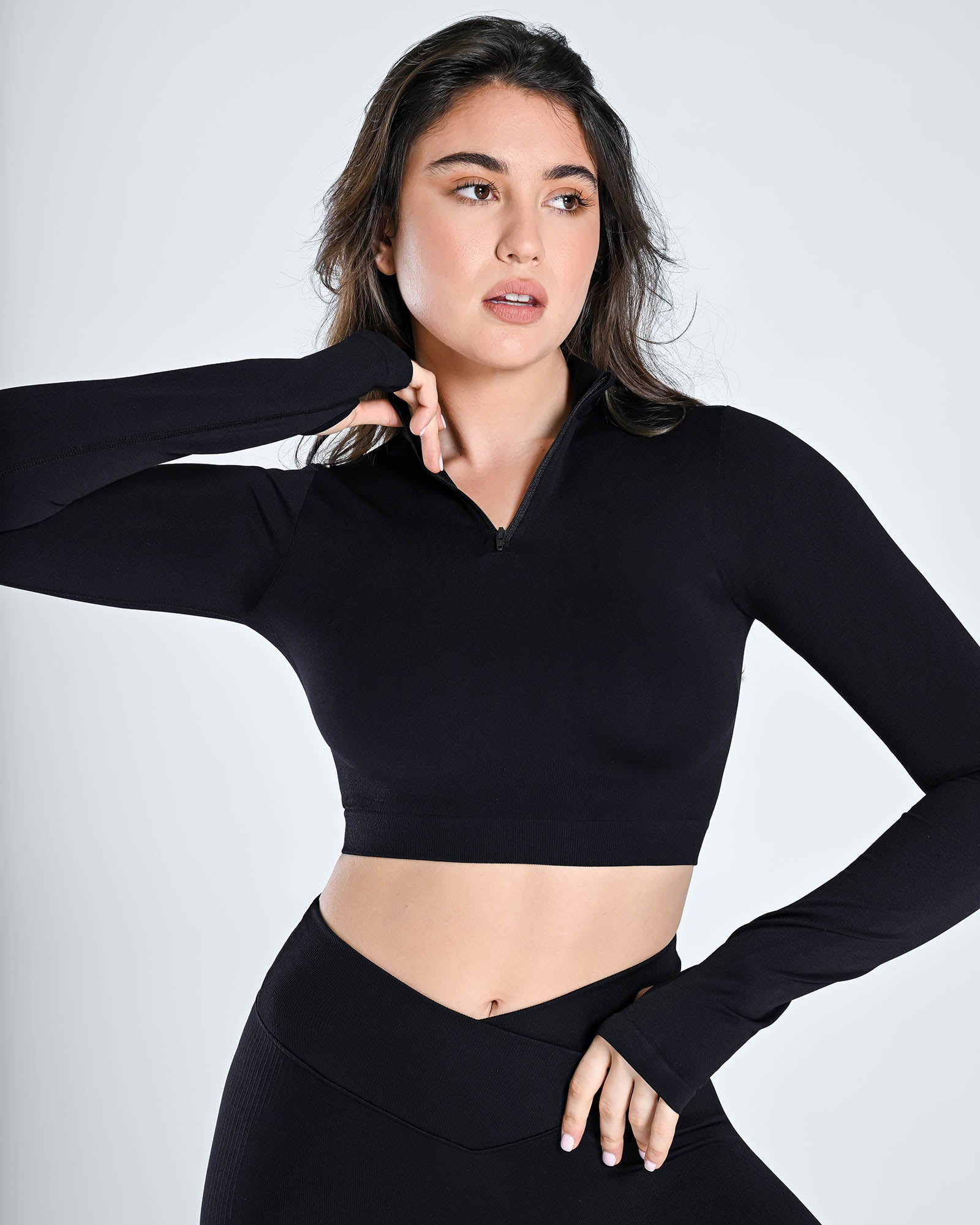 Seamless Half Zip Long Sleeve Top for Women | Cosmolle